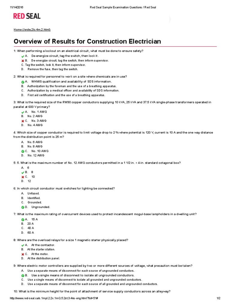 Red Seal Sample Examination Questions _ Red Seal construction ...