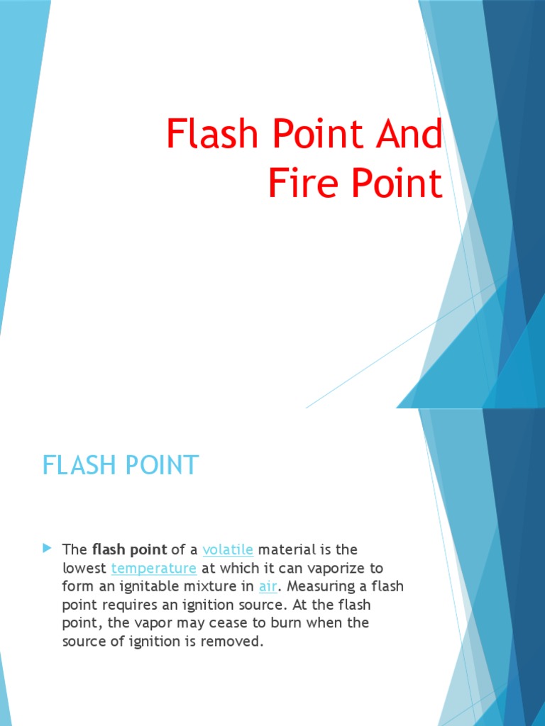 Flash Point and Fire Point | PDF | Chemical Processes | Thermodynamics