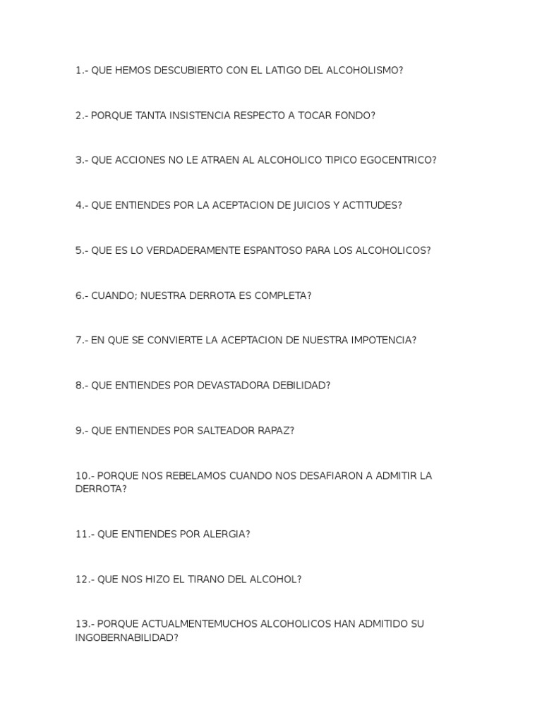 Preguntas Del Primer Paso | PDF | Estilo de vida