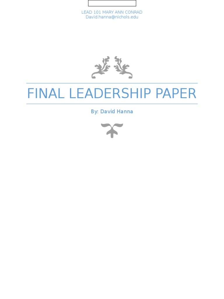 Final Leadership Paper | PDF | Leadership | Cognitive Science