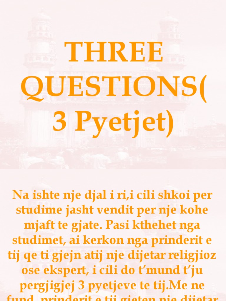 Tri Pyetje (Three Questions) | PDF