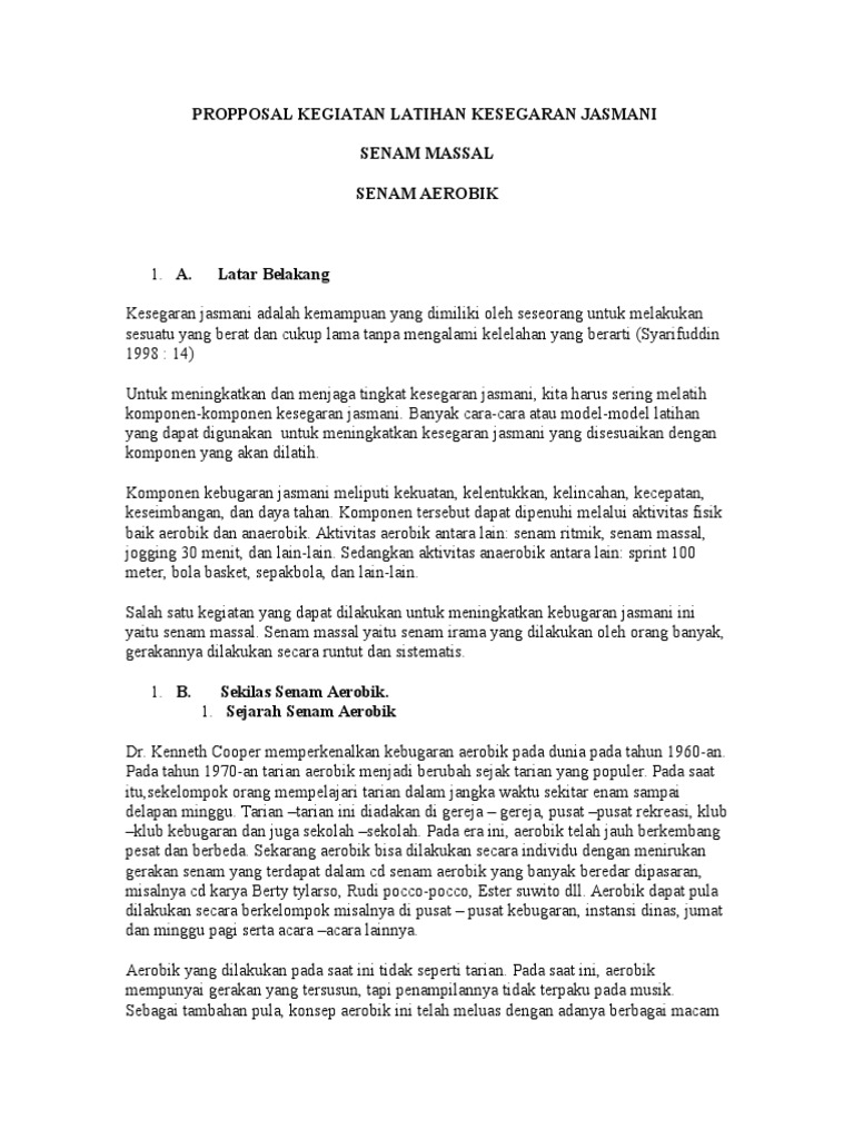 Proposal Senam | PDF