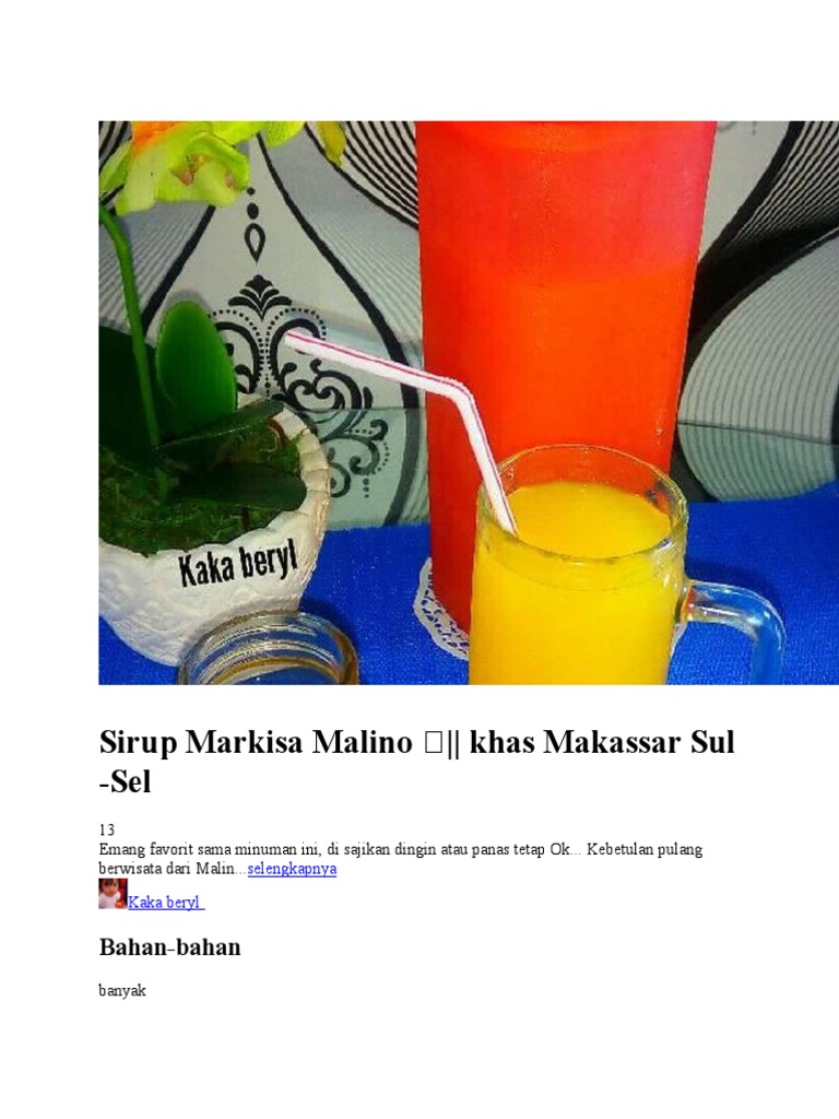 Sirup Markisa Malino ? | PDF