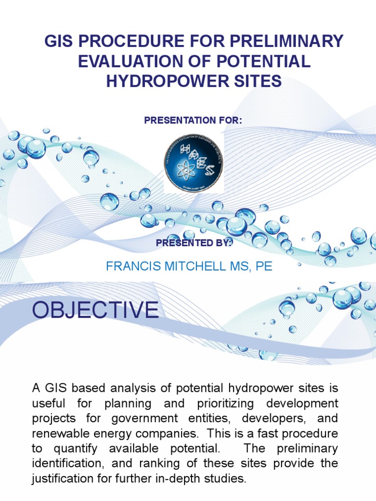 Gis Procedure For Preliminary Evaluation of Potential Hydropower Sites ...