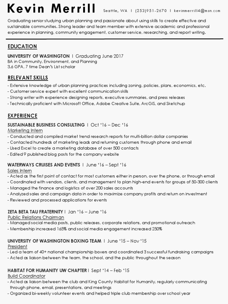 Kevin Merrill Resume | PDF