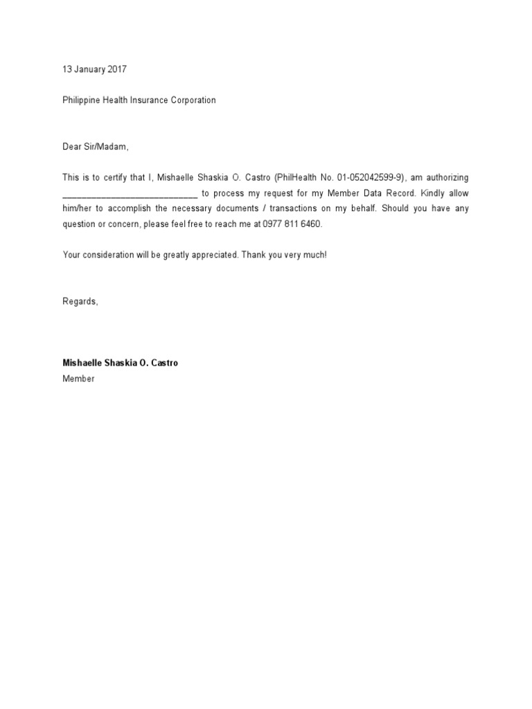 Authorization For MDR - PhilHealth | PDF