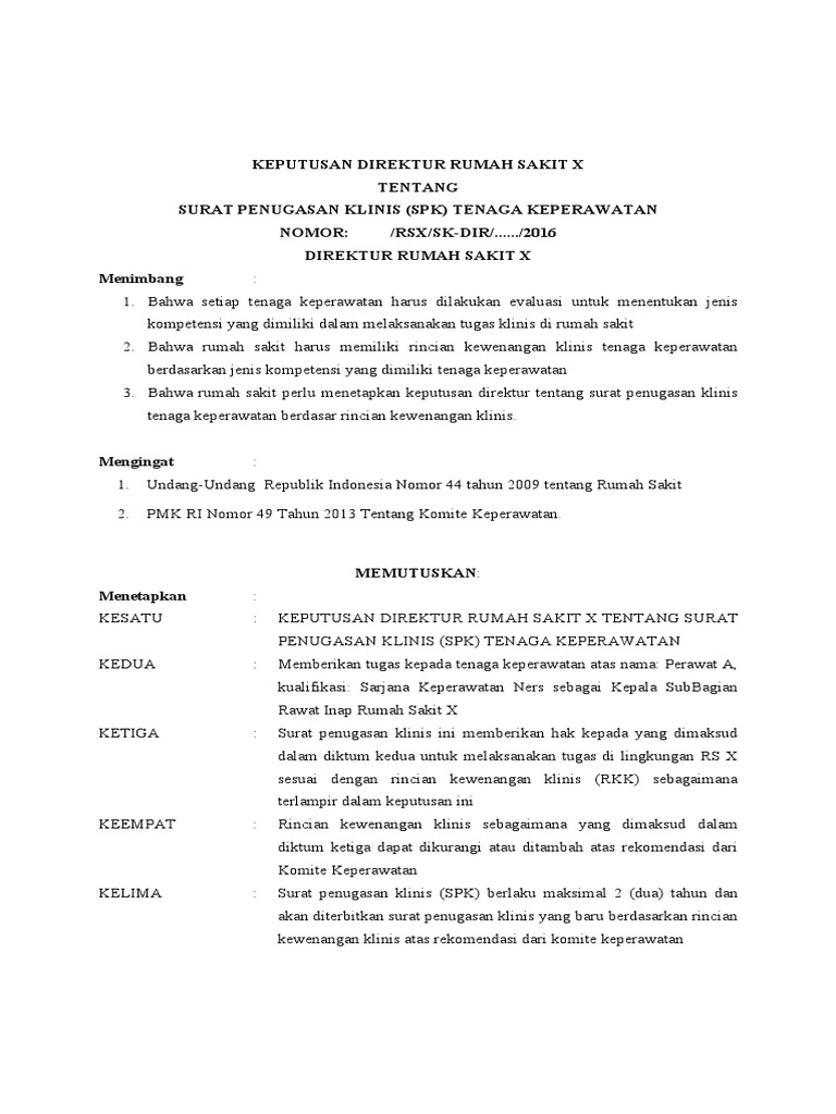 SPK Dan RKK Perawat Ners | PDF