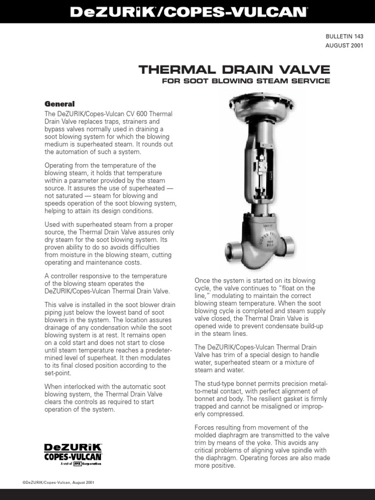 Thermal Drain Valves | PDF | Valve | Steam