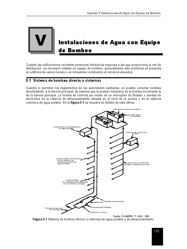 Instalaciones de Agua Con Equipo de Bombeo | PDF | Bomba | Tanques