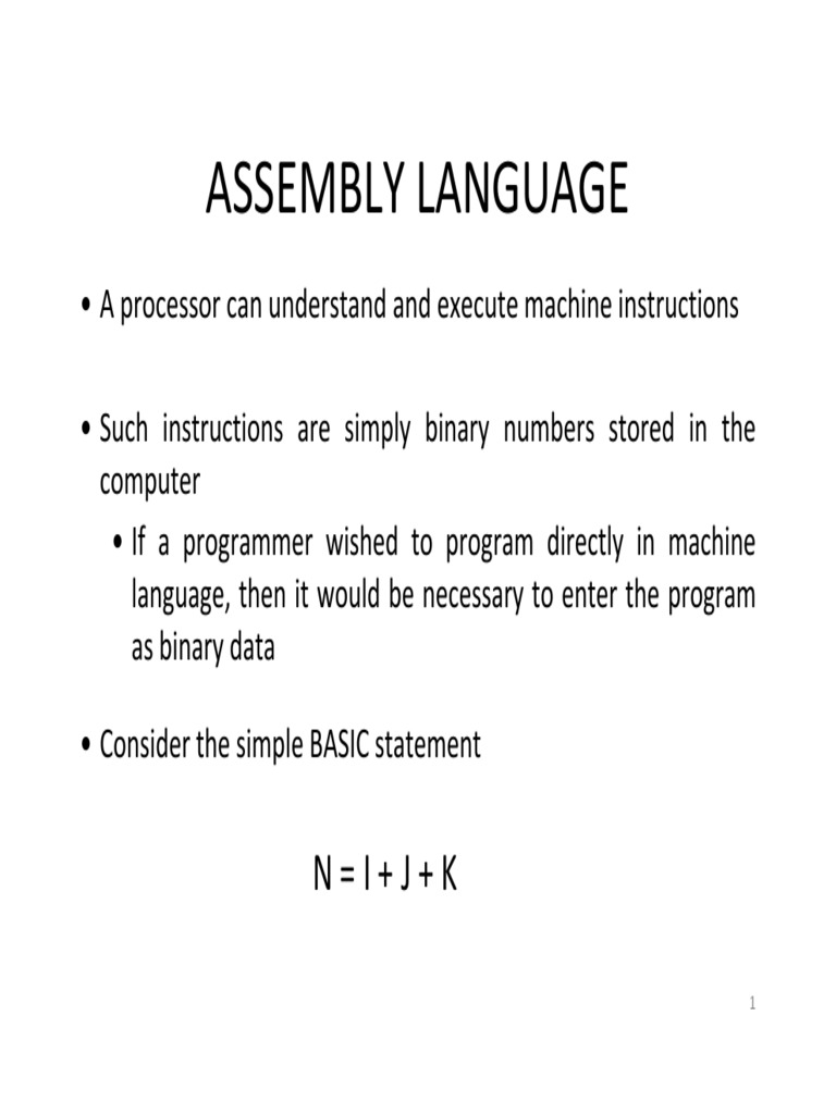 Understanding Assembly Language Basics | PDF | Instruction Set ...