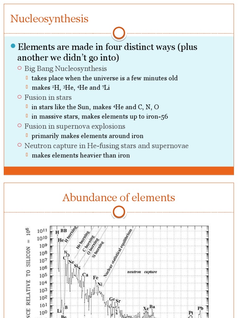 Nucleosynthesis: Elements Are Made in Four Distinct Ways (Plus Another We Didn't Go Into) | PDF ...