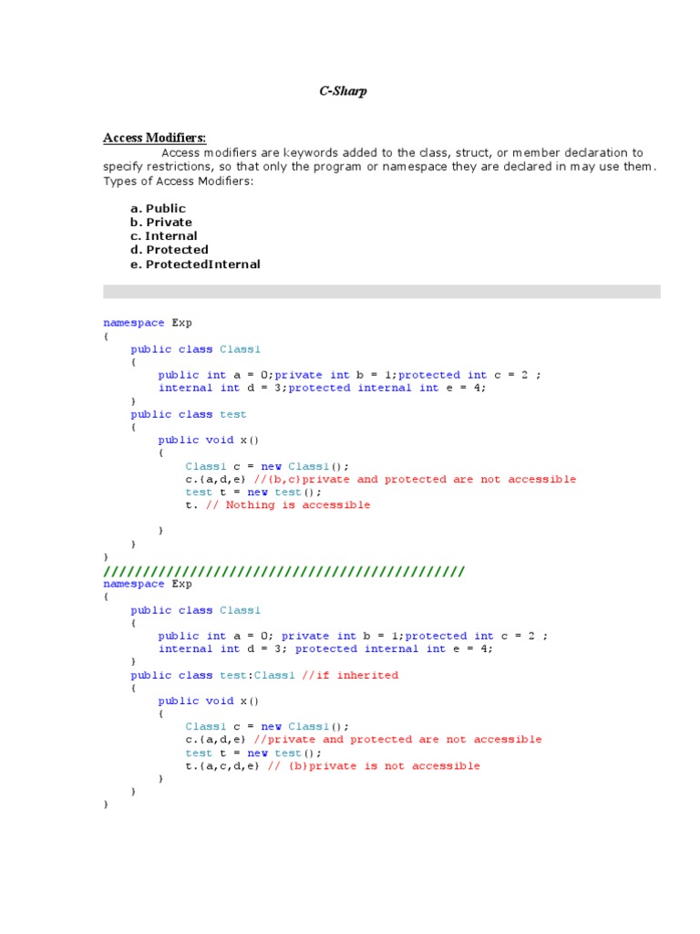 Dotnet Basics At A Glance Pdf Class Computer Programming Method Computer Programming 