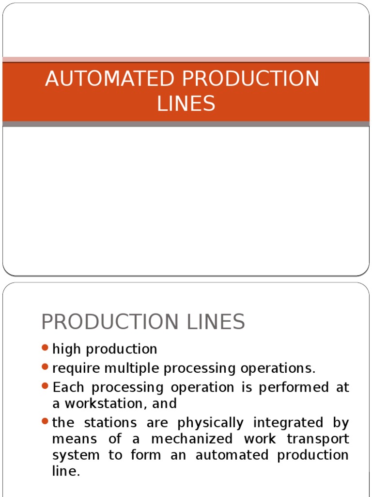 Overview of Automated Production Lines | PDF | Factory | Automation