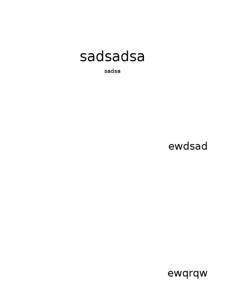 Sadsadsa: Sadsa | PDF