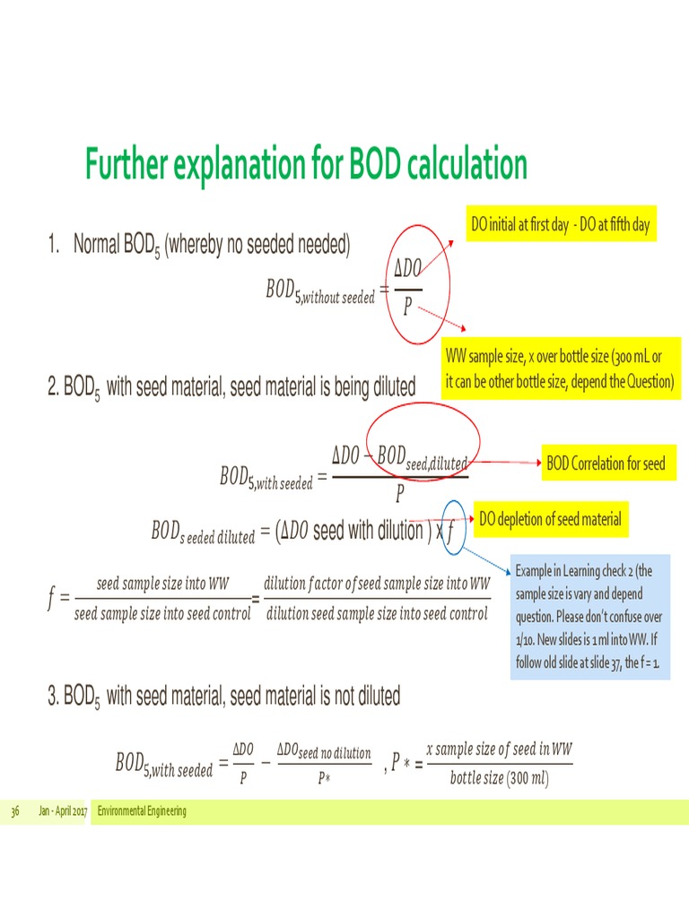 BOD Calculation | PDF | Chemistry | Nature