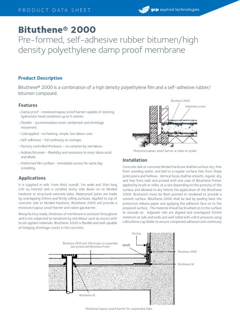 Pre-Formed, Self-Adhesive Rubber Bitumen/high Density Polyethylene Damp ...