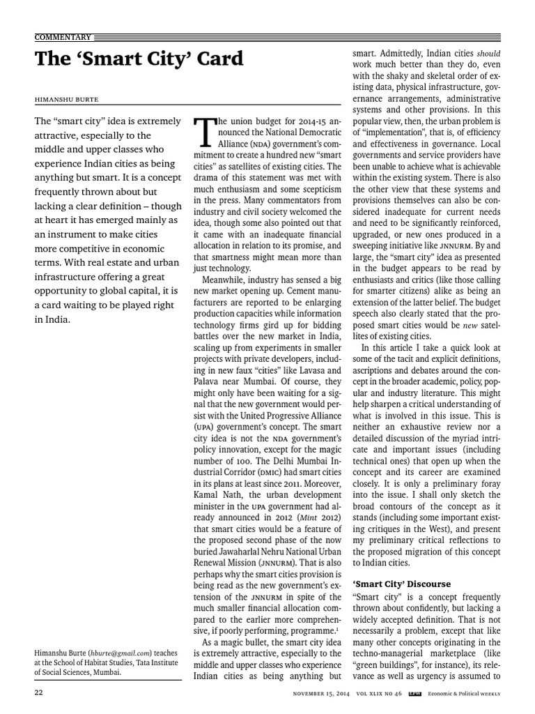 The Smart City Card PDF | PDF | Sustainability | Science