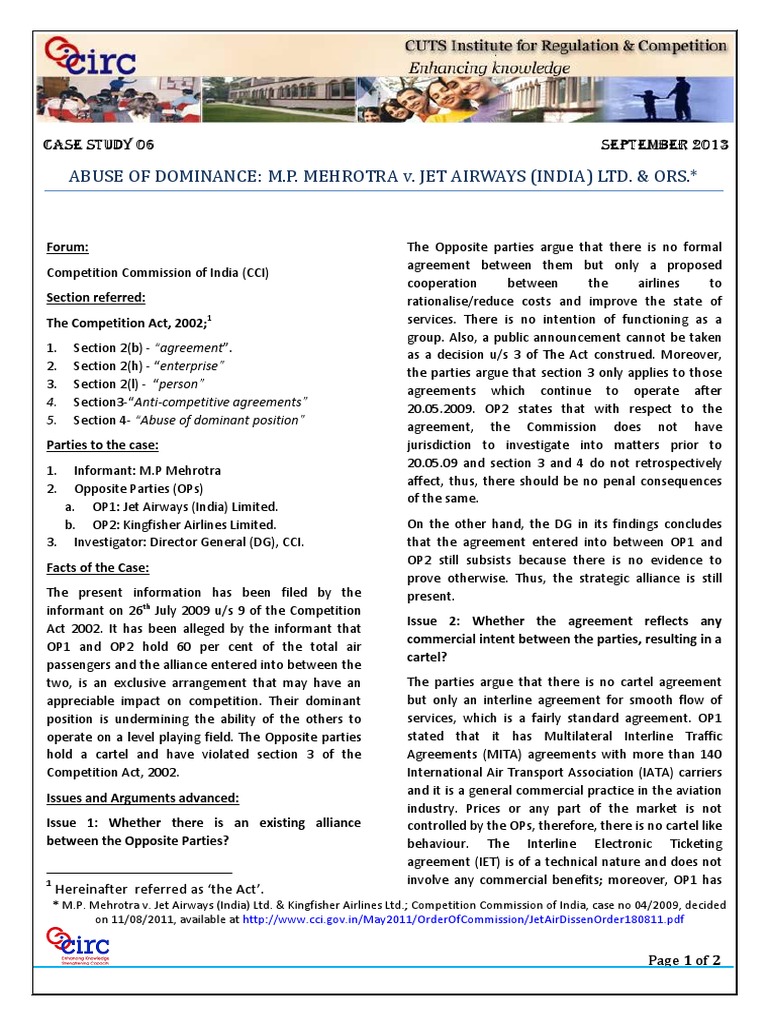 Case Study 06 | PDF | Airlines | Cartel
