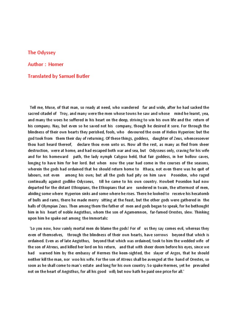 The Odyssey | PDF | Odyssey | Odysseus