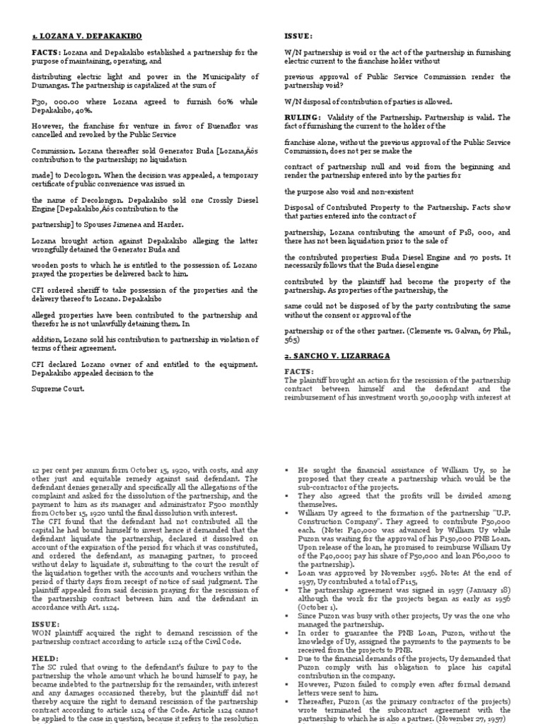 (Pat) Outline 2 Set 1 | Download Free PDF | Partnership | Conspiracy ...