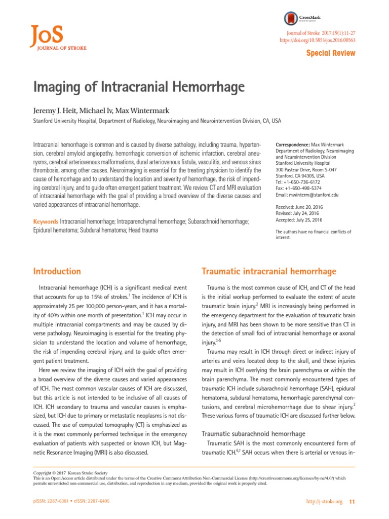 Imaging ICH | PDF | Stroke | Angiography