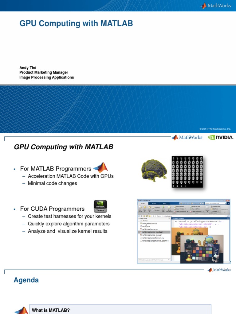 S4421 Gpu Computing With Matlab | PDF | Color Balance | Graphics Processing Unit