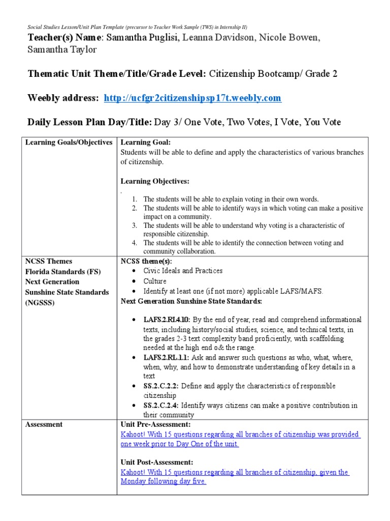 Voting Lesson Plan | PDF | English As A Second Or Foreign Language | Voting