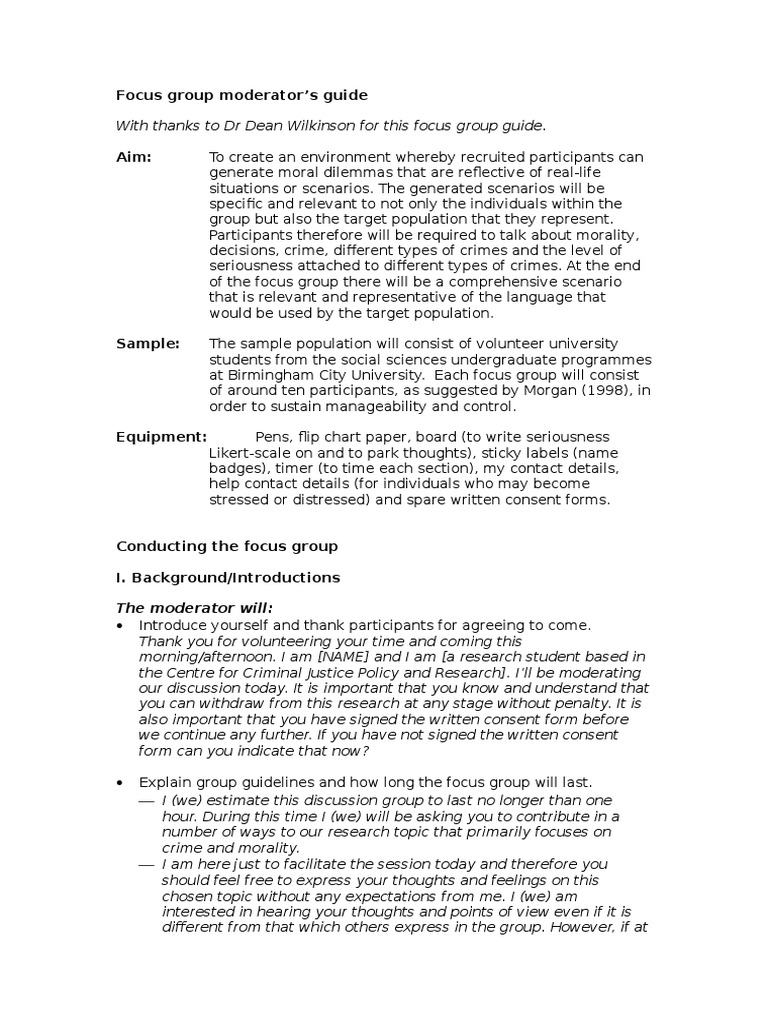 8 Moderating Focus Groups Pdf Focus Group Brainstorming