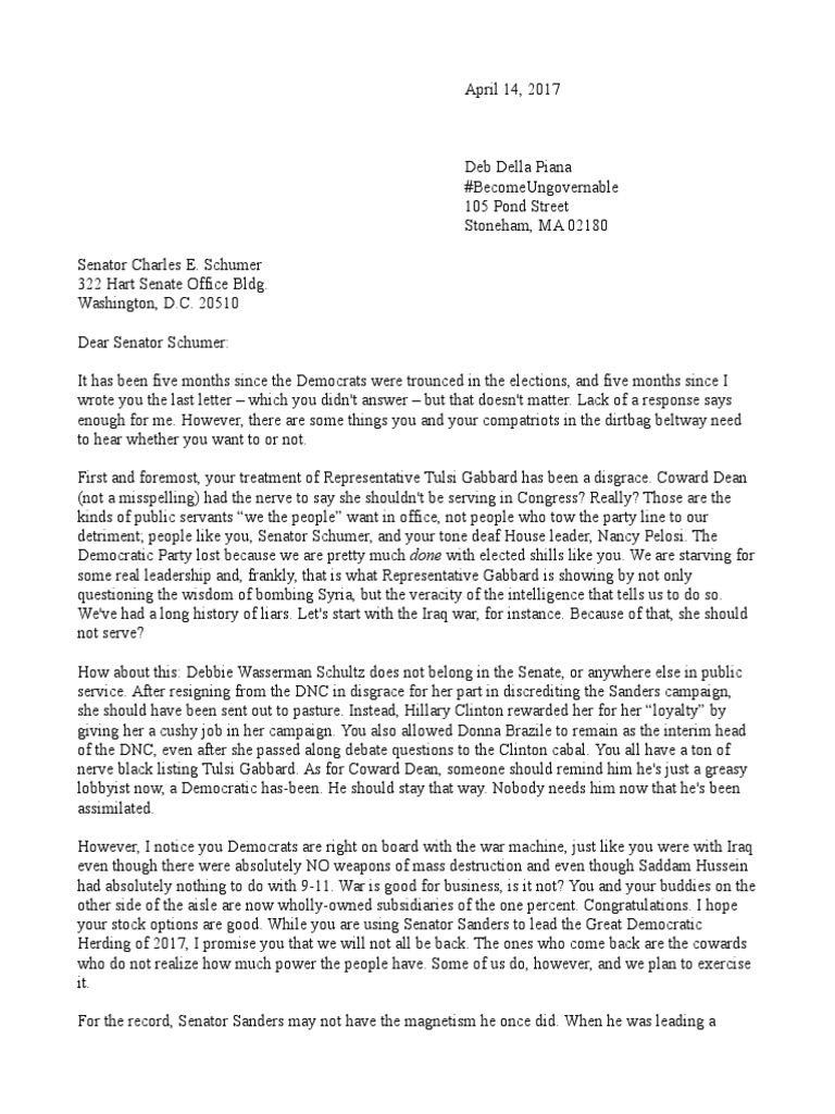 Critique of Democratic Leadership Failures | PDF | Chuck Schumer ...
