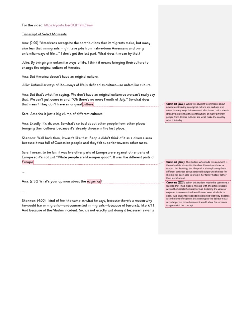 Transcript of Immigration Socratic Seminar | PDF | Immigration