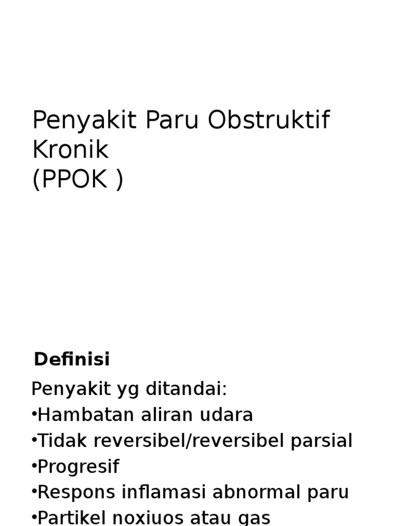 Penyakit Paru Obstruktif Kronik (Ppok) | PDF