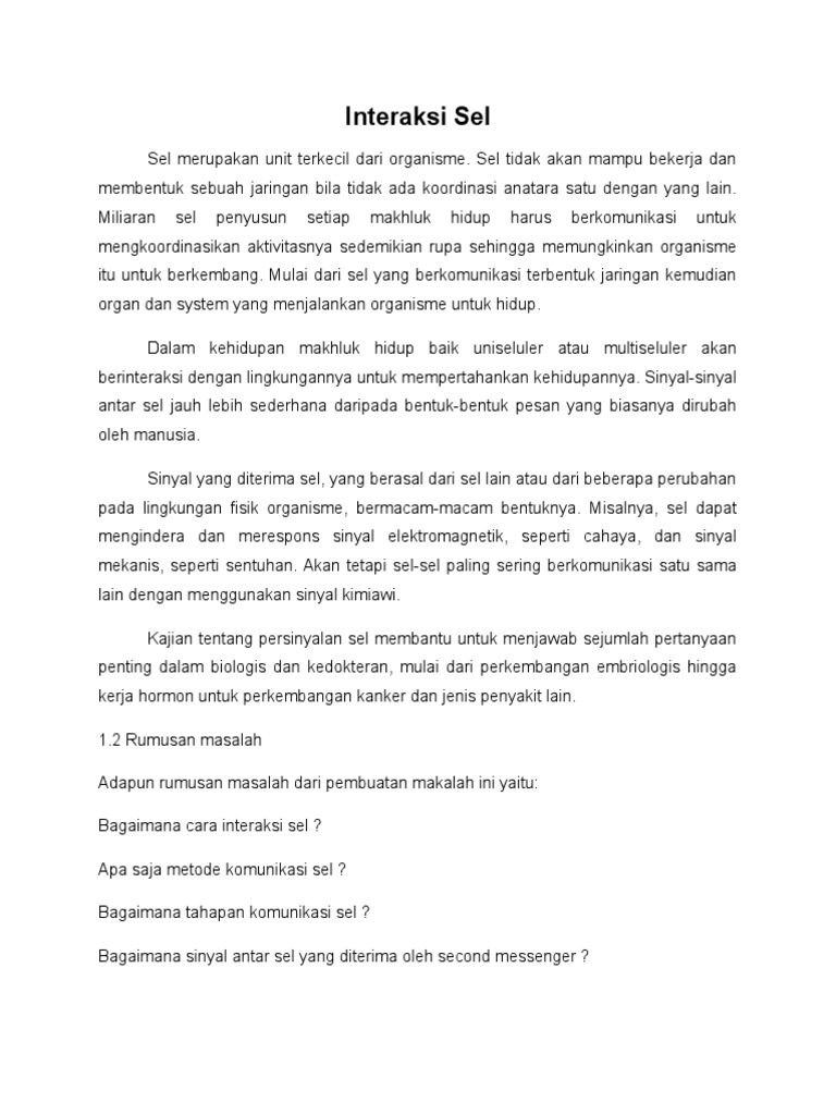 Interaksi Sel | PDF