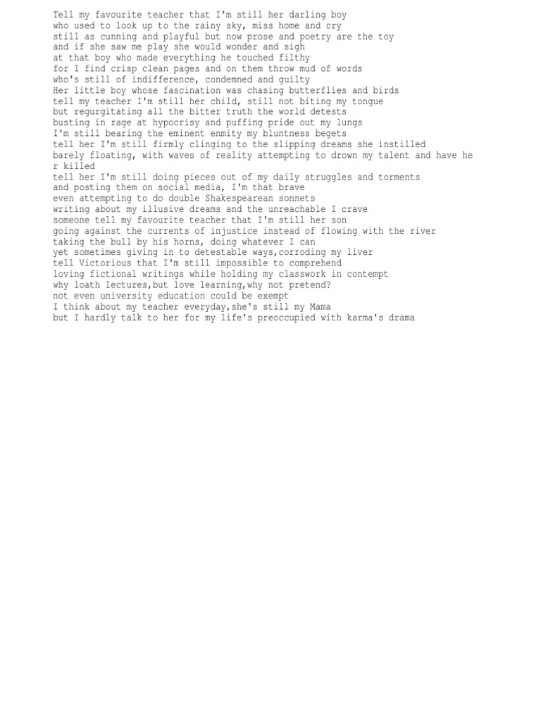 Class Discussion Poems by Ignatius Hosiana | PDF | Poetry