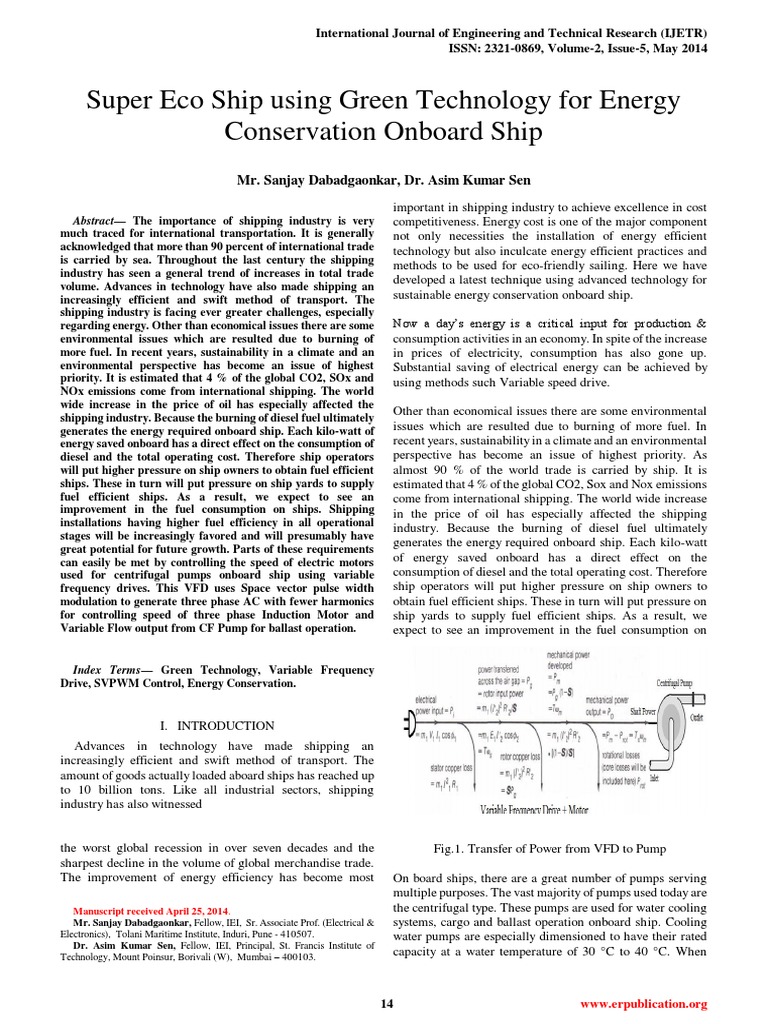 Super Eco Ship Using Green Technology For Energy Conservation Onboard ...