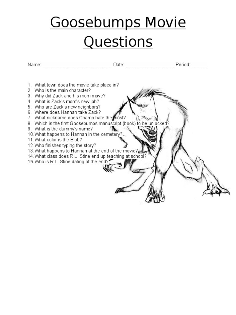 Goosebumps Movie Questions | PDF