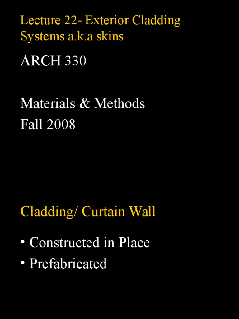 Lecture 22 - Exterior Cladding | PDF