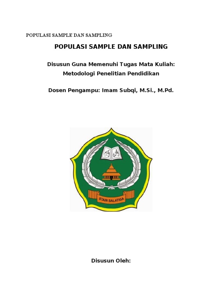Populasi Sample Dan Sampling | PDF | Sains & Matematika