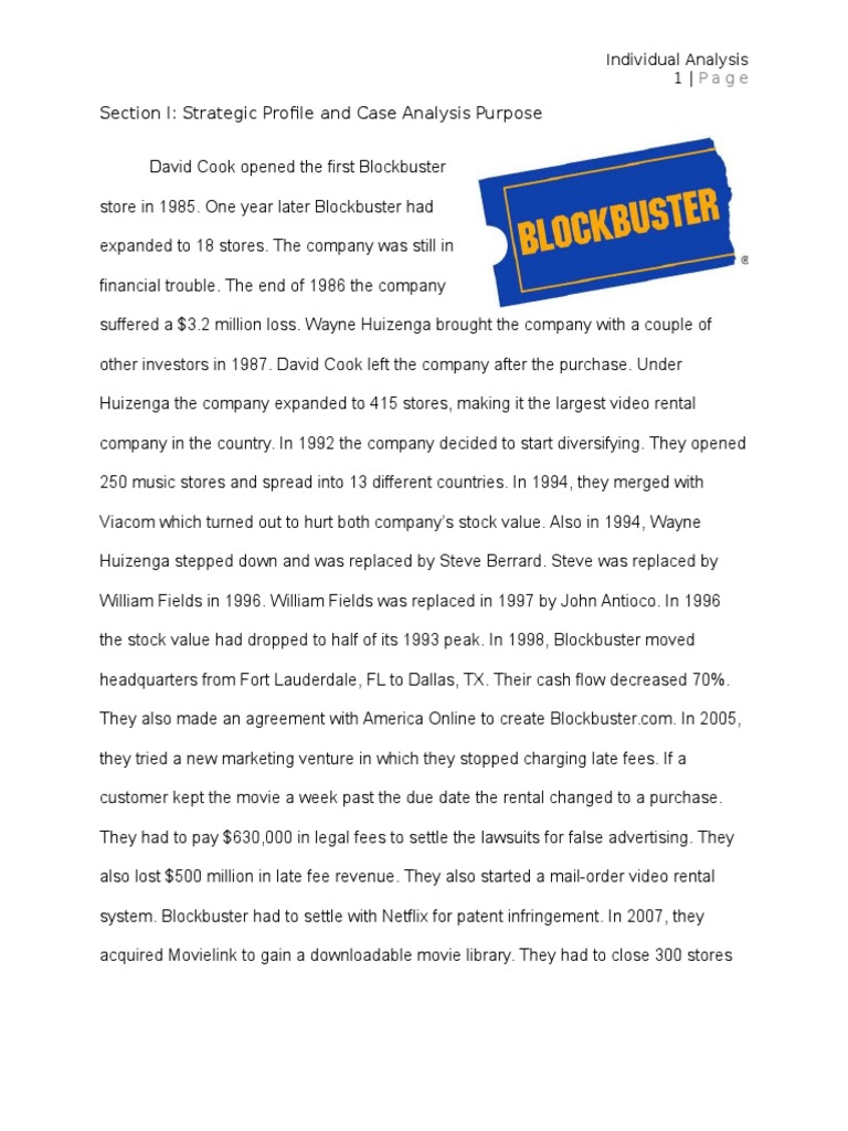 Blockbuster Case Analysis-1 | PDF | Netflix | Competition