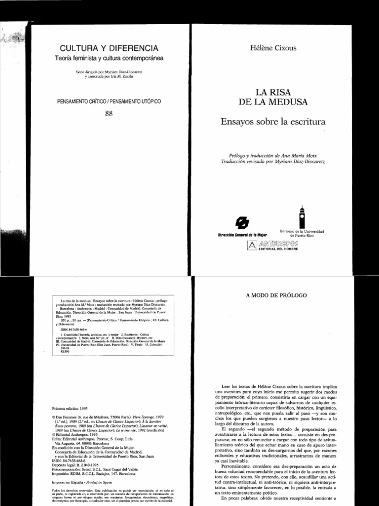 La Risa de La Medusa - Héléne Cixous PDF | PDF | Mujer | Ensayos