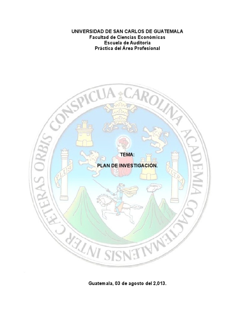 Planteamiento Del Problema Usac | PDF | Science | Ciencia y Tecnología