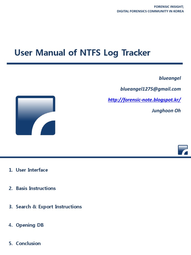 Junghoon Oh-NTFS Log Tracker User Manual (English) | PDF | Comma Separated Values | Information ...