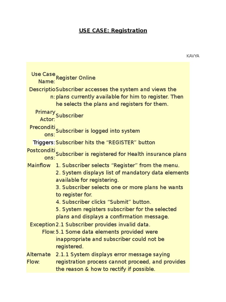 Use Case Registration | PDF | Use Case | Computing