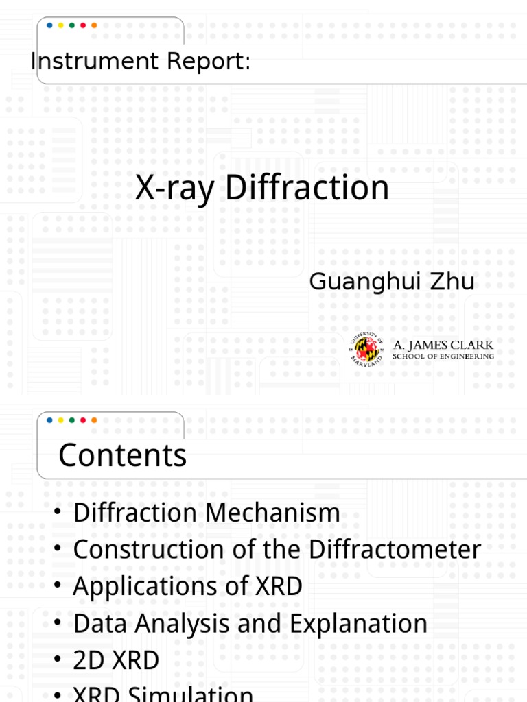X-Ray Diffraction | PDF | X Ray Crystallography | Diffraction