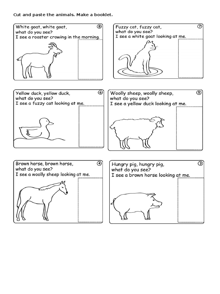 Cut and Paste The Animals and Make A Booklet | PDF
