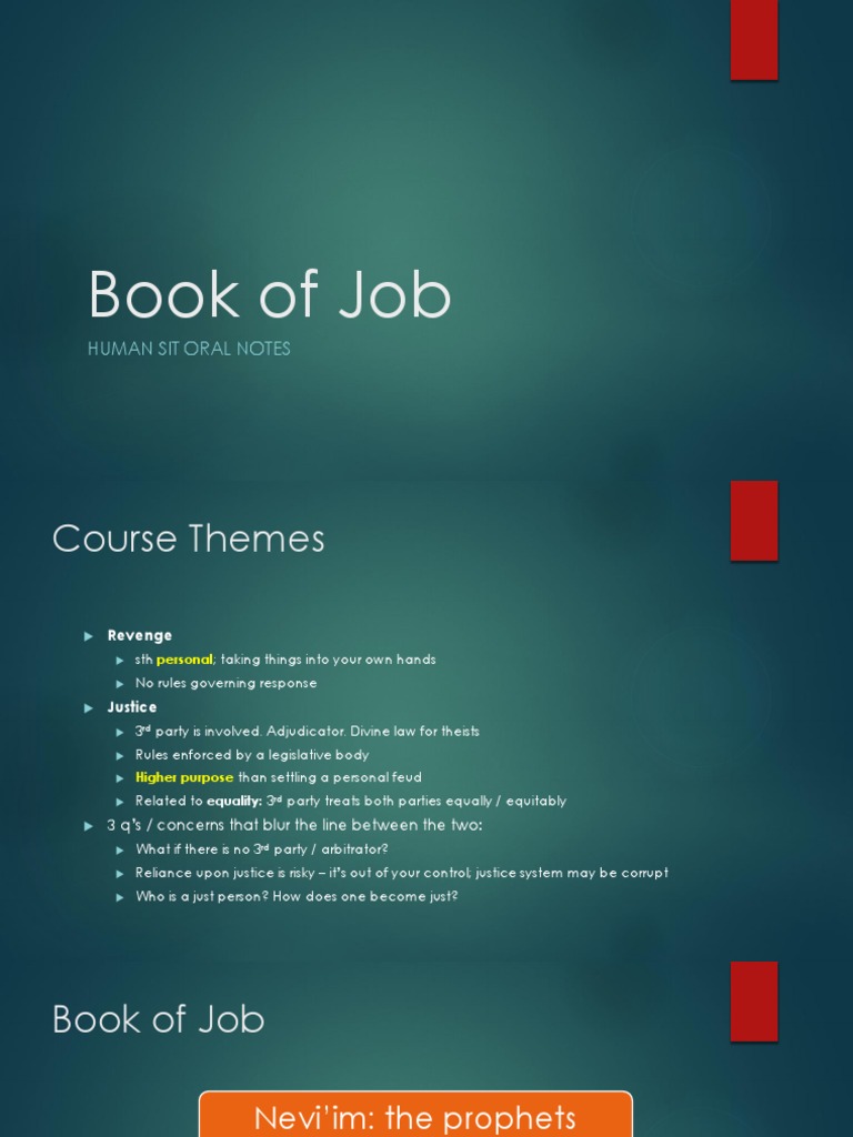 Book of Job: Human Sit Oral Notes | PDF | Book Of Job | Justice