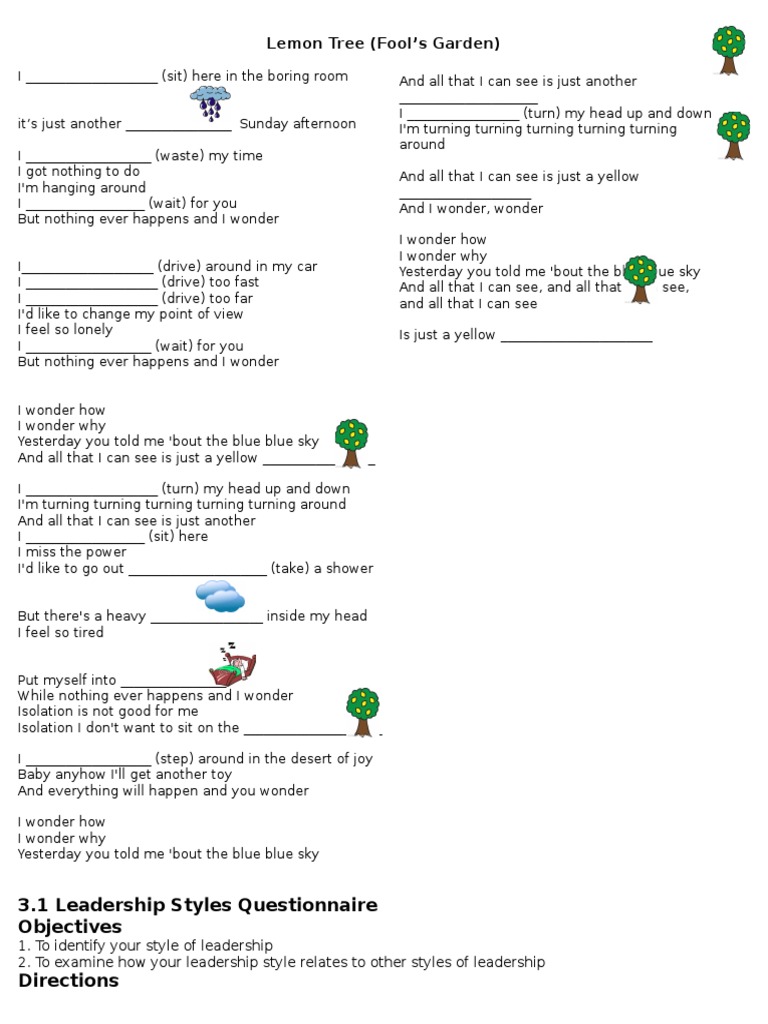 Lemon Tree - Present Continuous | PDF