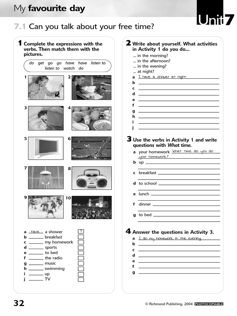 My Favourite Day: Can You Talk About Your Free Time? | PDF | Workweek And Weekend | Lunch