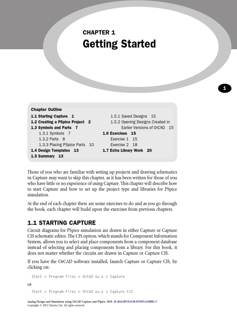 Chapter 1 Getting Started 2012 Analog Design And Simulation Using Orcad