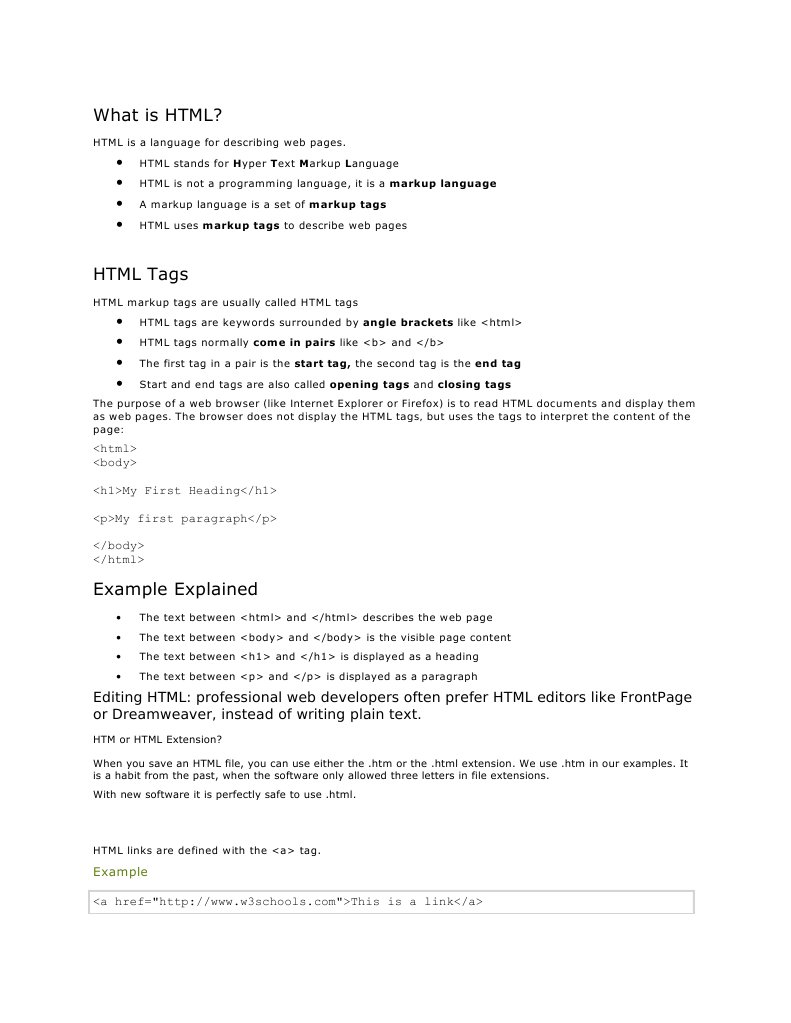 What Is HTML?: My First Heading My First Paragraph | PDF | Html | Html ...