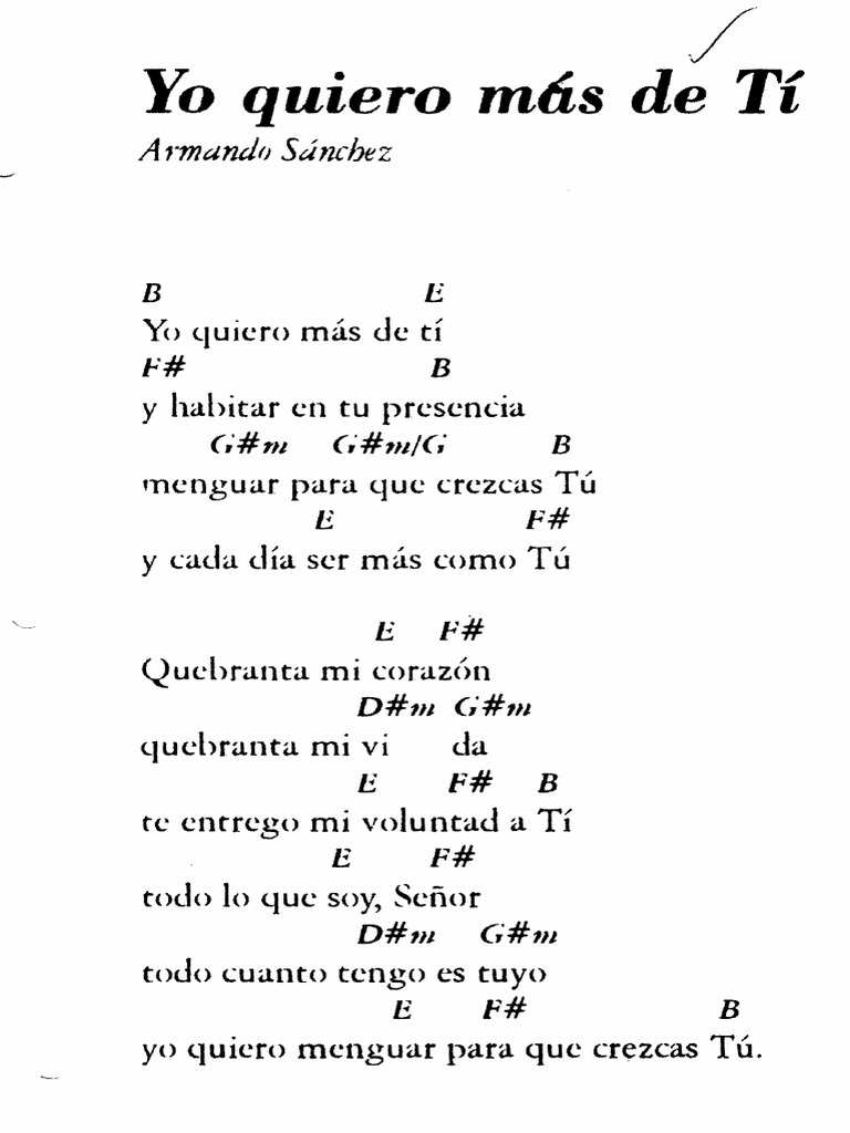 Yo Quiero Mas de Ti | PDF